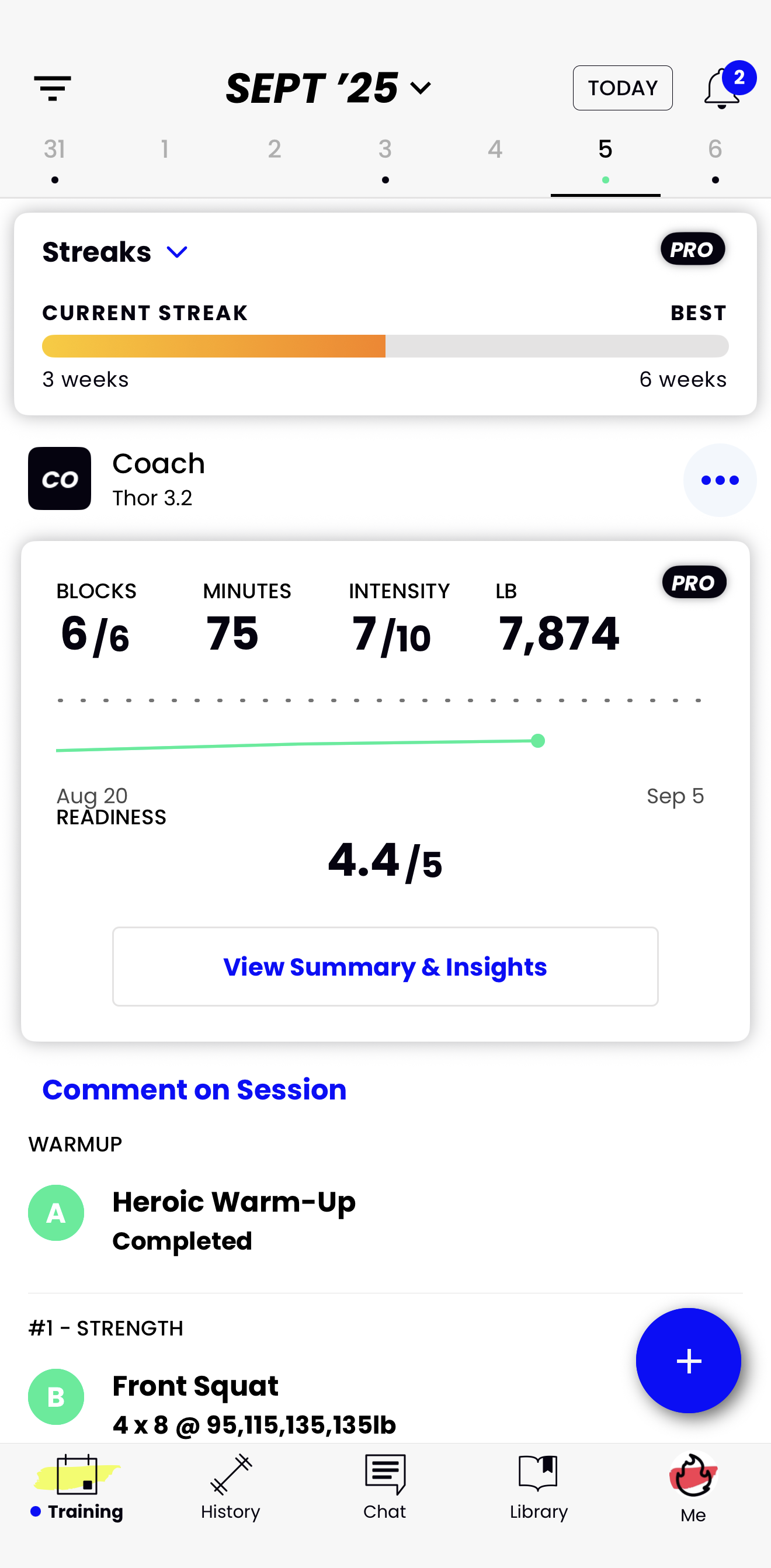 Athlete Pro: Streaks – TrainHeroic